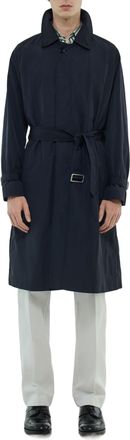 Fursac Manteau long &agrave; ceinture en coton m&eacute;lang&eacute; - Taille XL - Homme