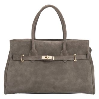 Estro & Luminara Velour Tote Bag - - Bags - Damen - Grau - ONE SIZE
