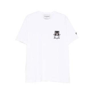 Iceberg Homme, Tops, Blanc, Taille: S T-shirt Patch Cartoon Looney Tunes