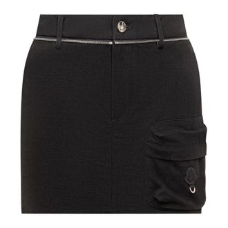 Moncler Femme, Jupes, Noir, Taille: 34 FR Willow Smith Logo Patch Mini Skirt