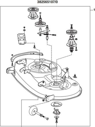 STIGA Sports Montiertes M&auml;hdeck f&uuml;r ORIGINAL STIGA SD108 Rasentraktor ohne Messer