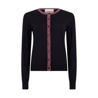Iceberg Strickjacke aus extrafeiner Merinowolle - - Knitwear - Damen - Blau - M