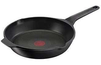 T-fal Aroma On Poêle en fonte daluminium 28 cm revêtement titane antiadhésif et thermosport adapté à tous les types de cuisines, base épaisse adaptée à lind
