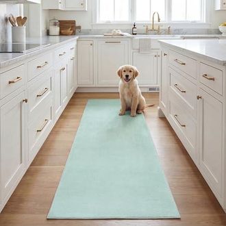 Safavieh Boho Teppich f&uuml;r Rug Wohnzimmer, Esszimmer, Schlafzimmer - Maschinenwaschbar und rutschfest - Loft Collection, Kurzer Flor, in Salbeigr&uuml;n, 155 X 228 c