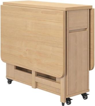 Generic Table pliante extensible en bois massif avec chaises, gain de place pour cuisine, salon