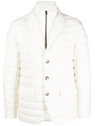 Herno Gef&uuml;tterte Jacke mit fallendem Revers - Wei&szlig;