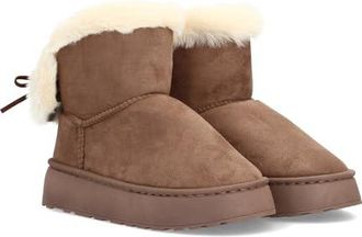 Shoes & Blues Bottines dhiver avec ext&eacute;rieur molletonn&eacute; et d&eacute;tail moufl&eacute;, semelle plateforme antid&eacute;rapante, id&eacute;ale pour femme., marron, 41 EU