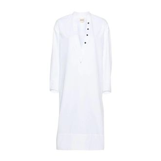 Khaite Femme, Robes, Blanc, Taille: 32 FR Robe Midi Shift Blanche avec Boutons