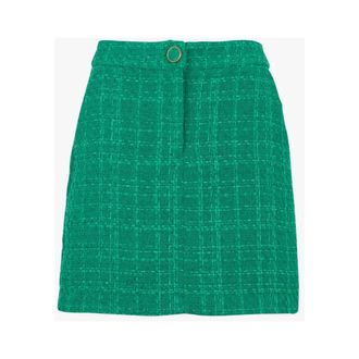 Suncoo High-waisted Gr&uuml;ner Tweedrock - - Skirts - Damen - Gr&uuml;n - S