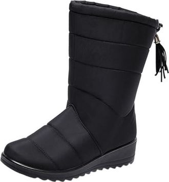 BESPORTBLE Neige Pour Femme Bottines Montantes D&eacute;contract&eacute;es Hiver Chaussures Chaudes Avec Semelles &Eacute;paisses