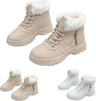 Generic Bottes de neige pour femme - Chaudes - Doubl&eacute;es en fausse fourrure - Confortables - &Agrave; lacets - Isolation ext&eacute;rieure - Antid&eacute;rapantes - Imperm&eacute;ables - 