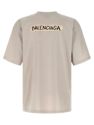 Balenciaga Mens Gray Cotton T-Shirt