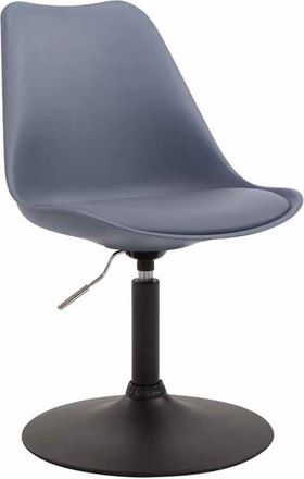 Clp Esszimmerstuhl Maverick Kunststoff I höhenverstellbarer Lehnstuhl I Drehstuhl mit Trompetenfuß I Sitzhöhe von ca. 43-48 cm, Farbe:grau, Gestell Farbe: