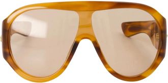 Bottega Veneta unisex, Accessoires, Brun, Taille: ONE Size Scudo Shield Lunettes de soleil