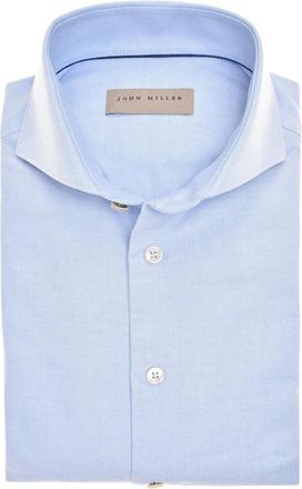 John Miller Homme, Chemises, Bleu, Taille: 2XL John Miller Lange Mouw Overhemden Lichtblauw 5142031