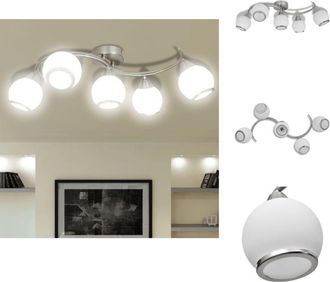 vidaXL Vidaxl - Deckenleuchten - Deckenleuchte mit Glasschirme auf geschwungener Schiene - Weiß