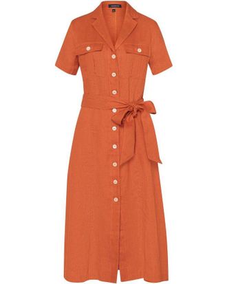 Highmoor Midikleid Halbarm-Kleid mit Brusttaschen