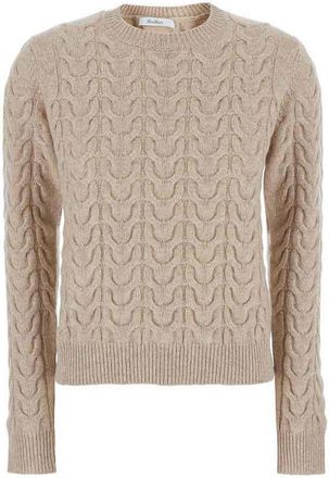 Max Mara Rundhalspullover - Wei&szlig;