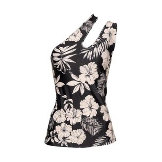Pinko &Auml;rmelloses Figurbetontes Top mit Blumenmuster - - Tops - Damen - Schwarzk - M