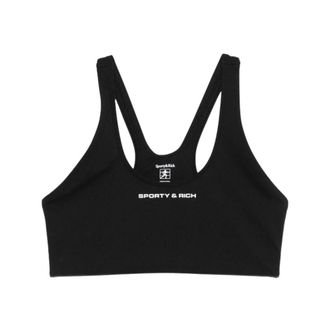 Sporty & Rich Femme, Sport, Noir, Taille: 38 FR Soutien-gorge de sport logo audacieux