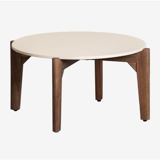 Sklum Sklum - Runder Garten-Couchtisch aus Zement und Akazienholz Xajul &Oslash;65 cm