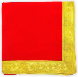 Generic RSGM Samt-Pooja-Aasan-Tuch/Chowki Aasan Kapda-Matte f&uuml;r Puja-Tisch, Puja-Heim-Mandir und Tempel, 0,5 m, Rot