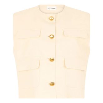 P.A.R.O.S.H. Viskose-Leinen-Weste - - Jackets - Damen - Beige - S