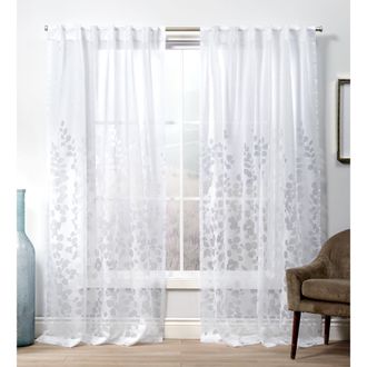 Exclusive Home Curtains Wilshire Vorhang mit verdeckten Schlaufen, 137 x 274 cm, Winterwei&szlig;, 2 Bahnen
