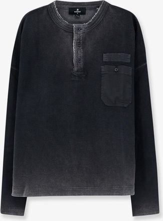 Represent Cotton Henley T-shirt with a washed-out effect - REPRESENT - gender_Man