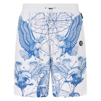 Philipp Plein Fleece Shorts Tattoo - - Shorts - Herren - Wei&szlig; - XL
