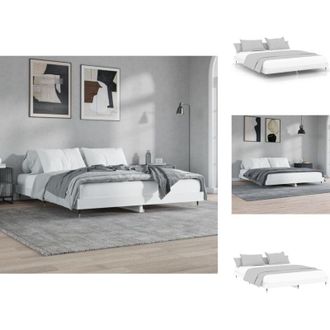 vidaXL Bettgestell Wei&szlig; 120x200 cm Holzwerkstoff - Holzbettfassungen - Doppelbett Gestell - Wei&szlig;es Bett - Lattenrost Bett - Bettgestell 120x200