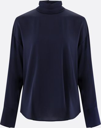 van Laack Seidenbluse mit Rollkragen