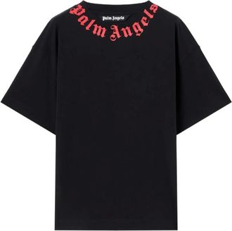 Palm Angels Homme, Tops, Noir, Taille: 2XL T-shirt ras du cou