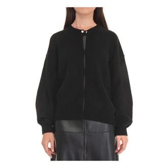 Liu Jo Femme, Pulls, Noir, Taille: 42 FR Cardigan Boutonné à Manches 3/4