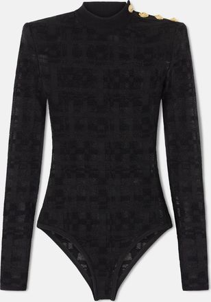 Balmain Body Aus Stretch-strick Mit Verzierungen - Schwarz