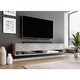 Furnix Furnix - TV-Lowboard Kommode Alyx 180cm TV-Schrank mit LED-Beleuchtung Beton-Beton