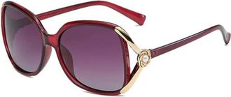 Generic Lunettes de soleil ovales de luxe premium pour femmes et hommes tendance rétro grand cadre nuances dextérieur photographie de rue UV400, Rose violet.,