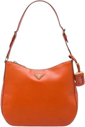 Prada Sac bandouli&egrave;re Saffiano Pre-owned - Femme - Pre-owned - Orange - Taille: ONE Size