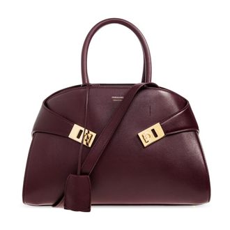 Ferragamo Femme, Sacs, Violet, Taille: ONE Size Hug Medium Handbag