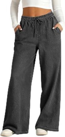 Generic Pantalon de surv&ecirc;tement ample pour femme - Taille &eacute;lastique - Cordon de serrage - Jambe large - Confortable - Doux - &Eacute;l&eacute;gant - Solide - D&eacute;contract&eacute; - 