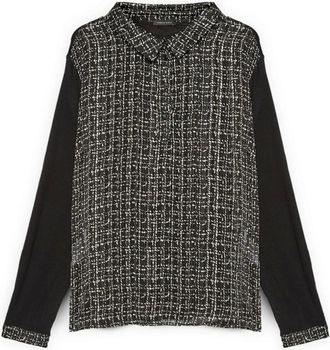 Fiorella Rubino Femme, Blouses et Chemises, Noir, Taille: 40 FR T-shirt bicolore avec imprim&eacute;