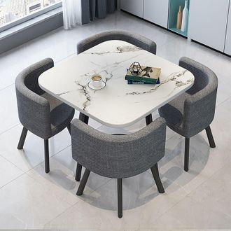 Generic Essgruppe in Tresenh&ouml;he, K&uuml;chen-Esstisch- und Stuhlset, 5-teilige Fr&uuml;hst&uuml;cksbar-M&ouml;bel mit 1 Tisch und 4 St&uuml;hlen