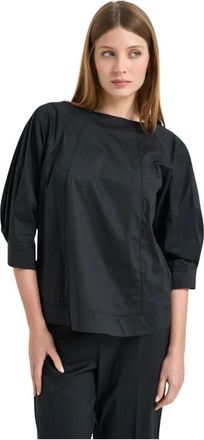 Liviana Conti Femme, Blouses et Chemises, Noir, Taille: 38 FR Blouse &agrave; col rond