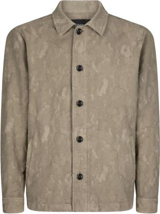 Dondup Homme, Vestes, Beige, Taille: M Chemise veste coupe classique en coton camouflage