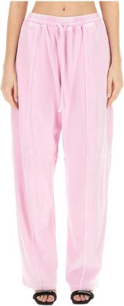 Alexander Wang Femme, Pantalons, Rose, Taille: 42 FR Articulated Velour Track Pants