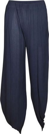 Giorgio Armani Femme, Pantalons, Bleu, Taille: 42 FR Pleated Jersey Pantalons
