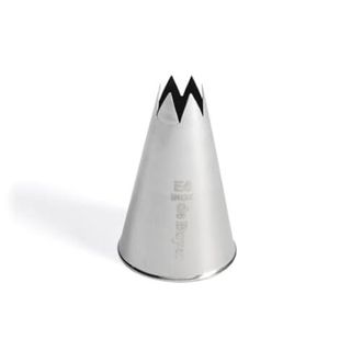 De Buyer De Buyer - Douille cannelée en inox - E6 - 6 dents, diamètre 1,3 cm - En Inox, Idéale pour Décorer, Garnir et Remplir, Sans Soudure pour Hygiène Parfa