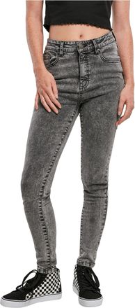 Urban Classics Ladies High Waist Skinny Jeans Black Heavy Acid Washed 31/32