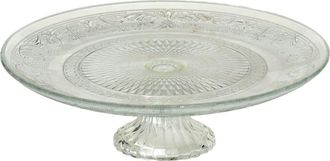 Boltze Tortenplatte Servierplatte Etagere Relief D25cm Glas klar Stückpreis