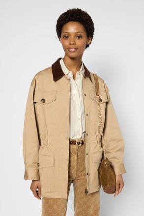 Gerard Darel Trench &agrave; col en velours - ZOELIE - Beige